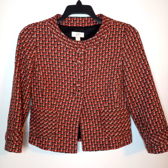 LOFT | Jackets & Coats | Loft Wool Jacket Blazer 4 Button Tweed Classic ...